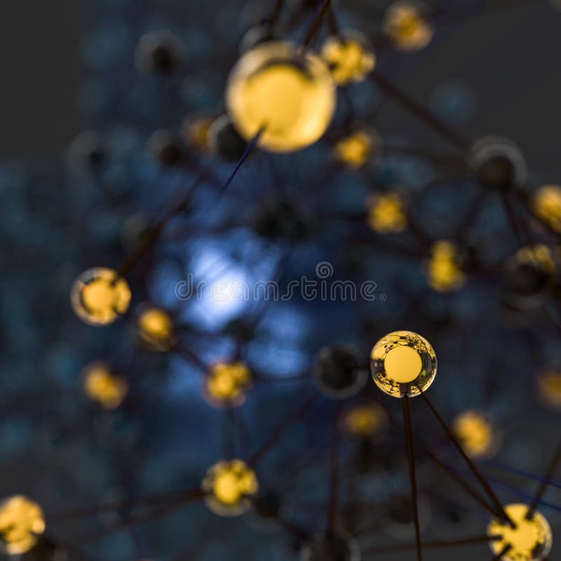 Transparent Cube and Technical Connection, 3d Rendering Stock ...