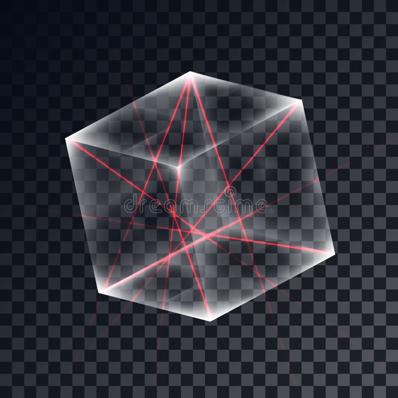 Transparent Cube and Technical Connection, 3d Rendering Stock ...