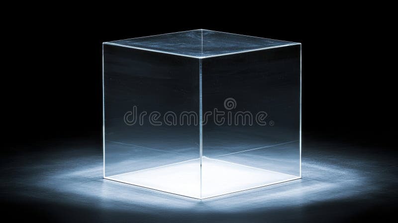 A Transparent Cube with a White Light Shining through it. Stock Image ...