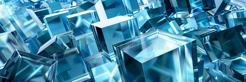 Transparent Cubes Background, Blue Glass Cube Pattern, Geometric 3d ...