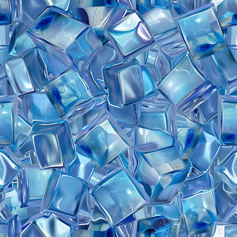 Transparent Cubes Pattern, Blue Glass Cube Background, Geometric 3d ...
