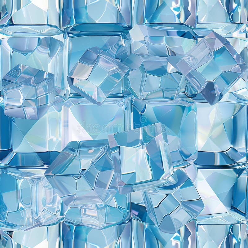 Transparent Cubes Pattern, Blue Glass Cube Background, Geometric 3d ...