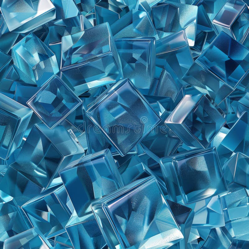 Transparent Cubes Pattern, Blue Glass Cube Background, Geometric 3d ...