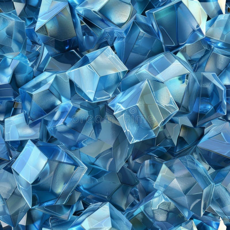 Transparent Cubes Pattern, Blue Glass Cube Background, Geometric 3d ...