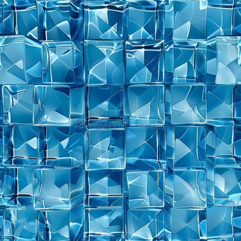 Transparent Cubes Pattern, Blue Glass Cube Background, Geometric 3d ...