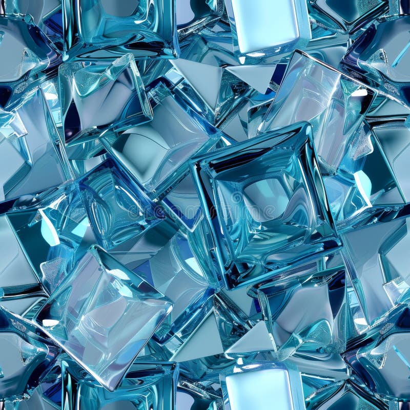 Transparent Cubes Pattern, Blue Glass Cube Background, Geometric 3d ...