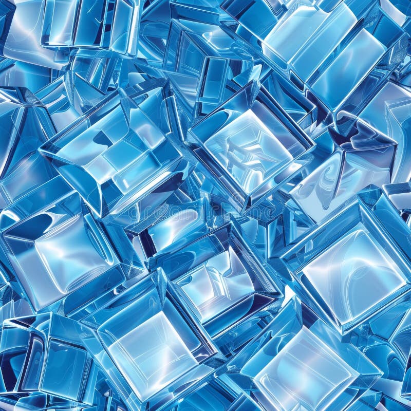 Transparent Cubes Pattern, Blue Glass Cube Background, Geometric 3d ...