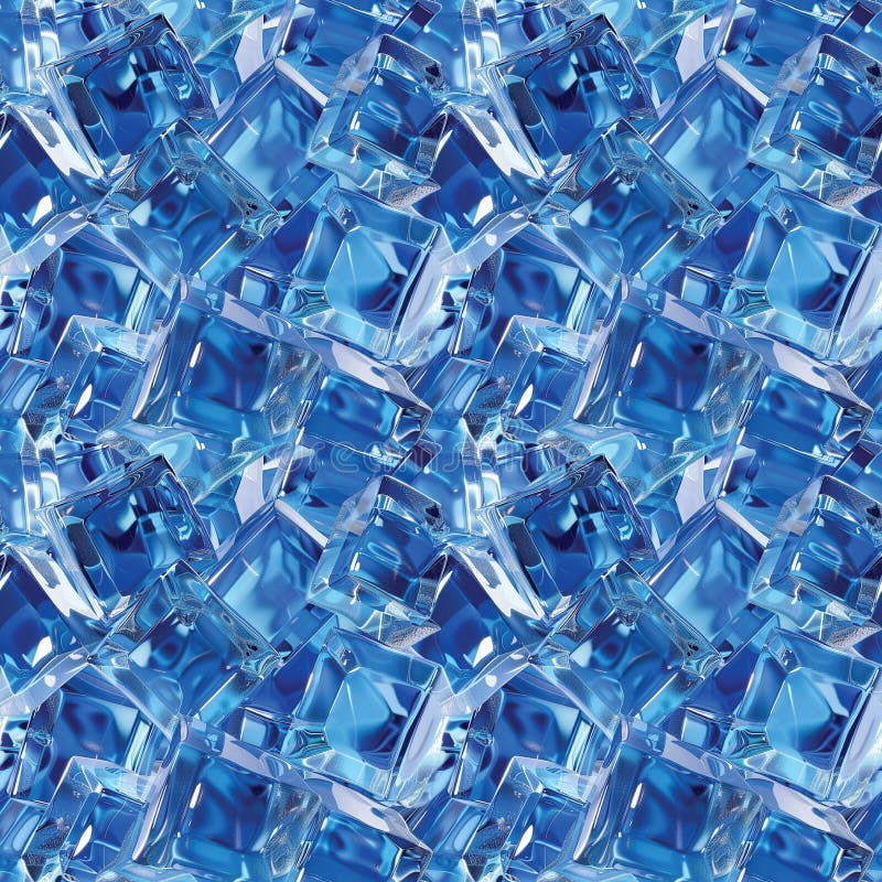 Transparent Cubes Seamless Pattern, Blue Glass Cube Background ...