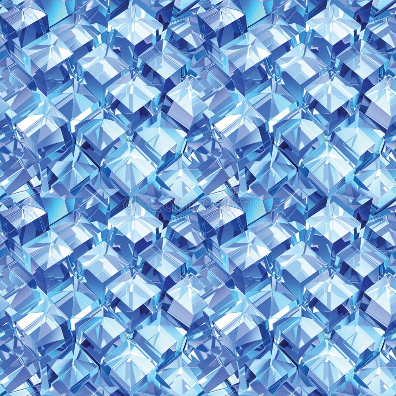 Transparent Cubes Seamless Pattern, Blue Glass Cube Background ...
