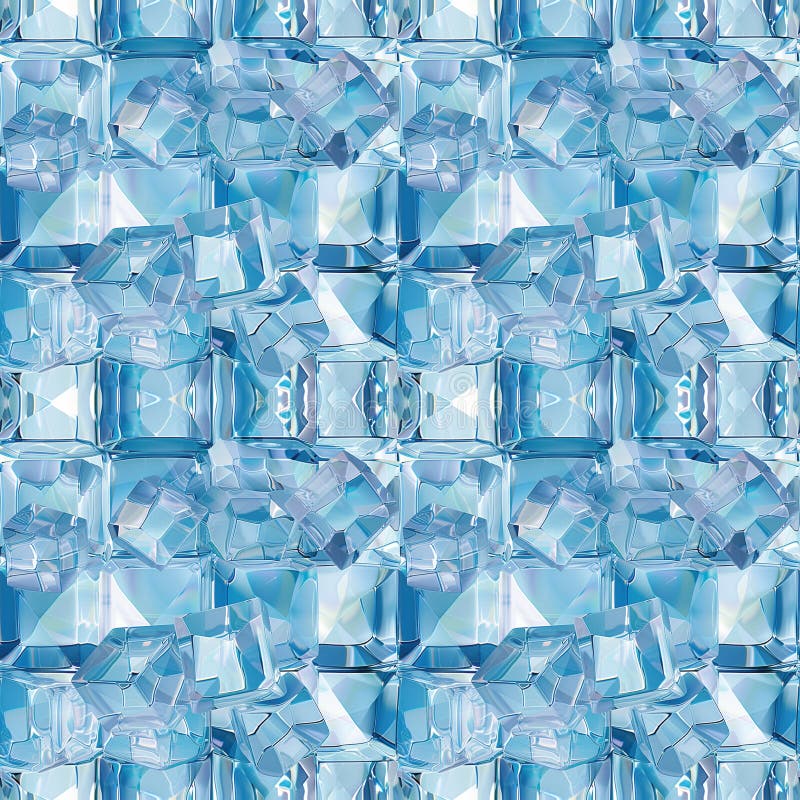 Transparent Cubes Seamless Pattern, Blue Glass Cube Background ...