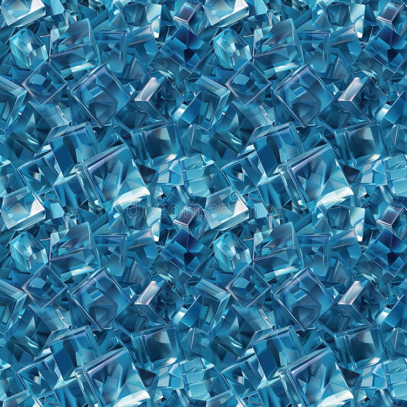 Transparent Cubes Seamless Pattern, Blue Glass Cube Background ...