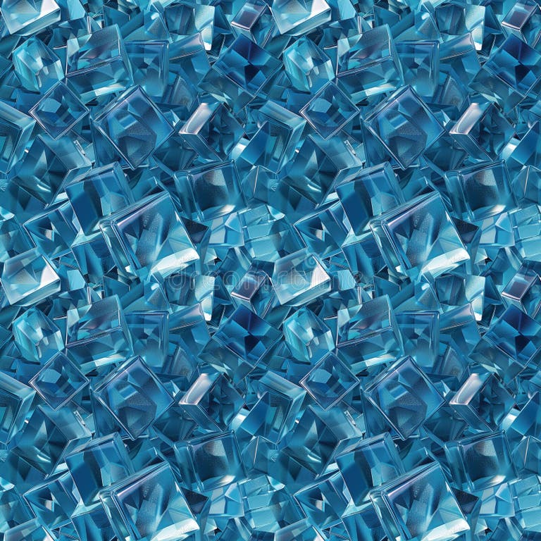 Transparent Cubes Seamless Pattern, Blue Glass Cube Background ...