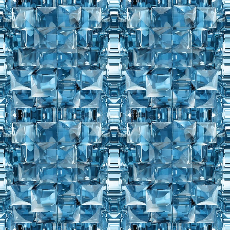 Transparent Cubes Seamless Pattern, Blue Glass Cube Background ...