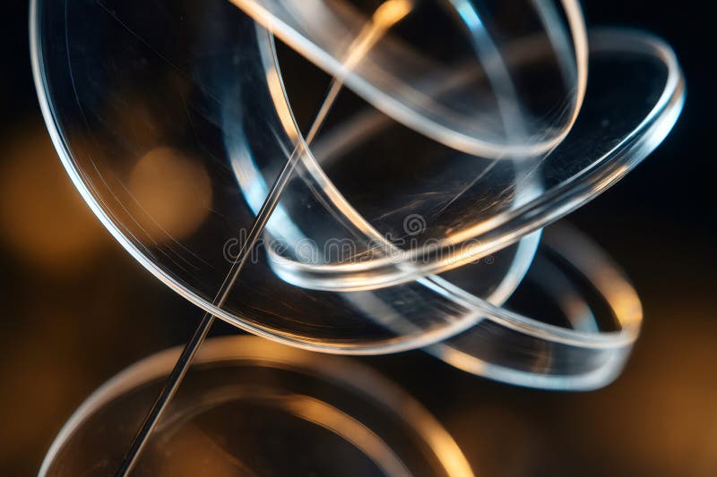 Transparent Curved Plastic Sheets Forming an Abstract Spiral Shape with ...