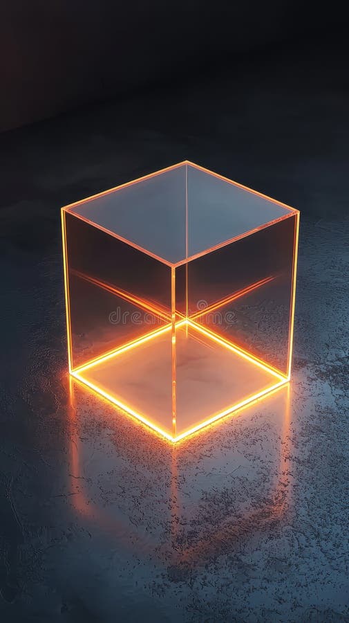 Transparent 3D Box with Soft Glow Effect Stock Illustration ...