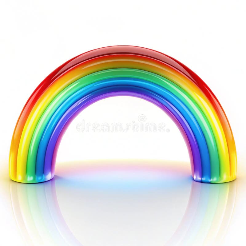 Transparent 3D Rainbow with Glowing Arcs Stock Illustration ...