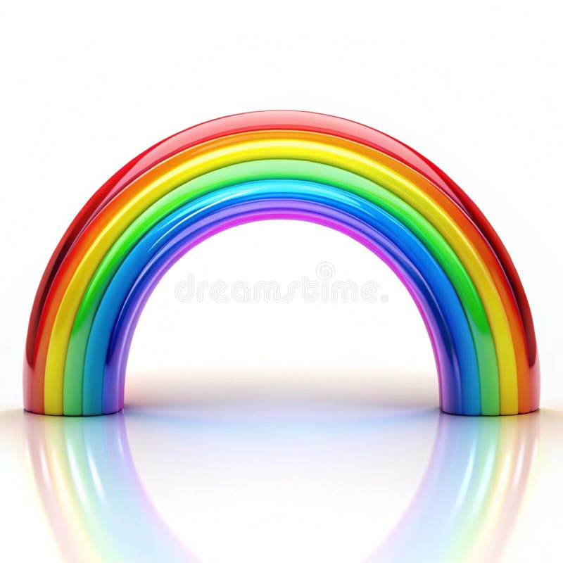 Transparent 3D Rainbow with Glowing Arcs Stock Illustration ...