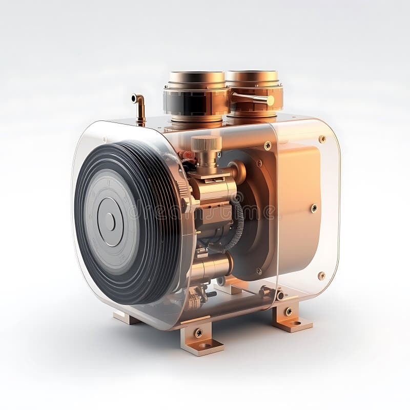 A Transparent 3D Render of a Compressor Showing Its Internal Components ...