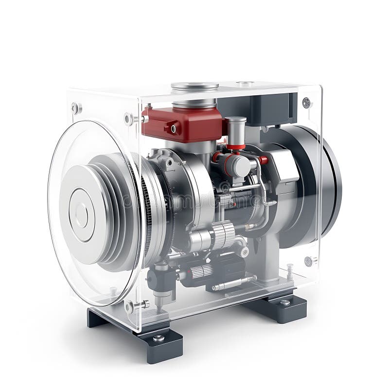 A Transparent 3D Render of a Compressor Showing Its Internal Components ...