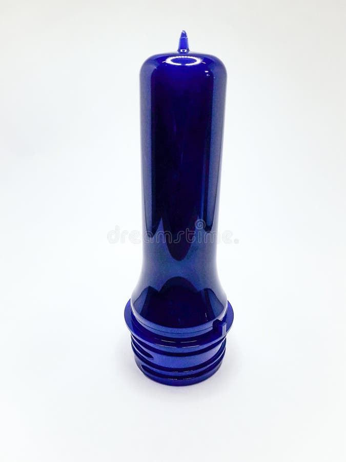 Transparent Dark Blue Preform Isolated on a White Background, this ...