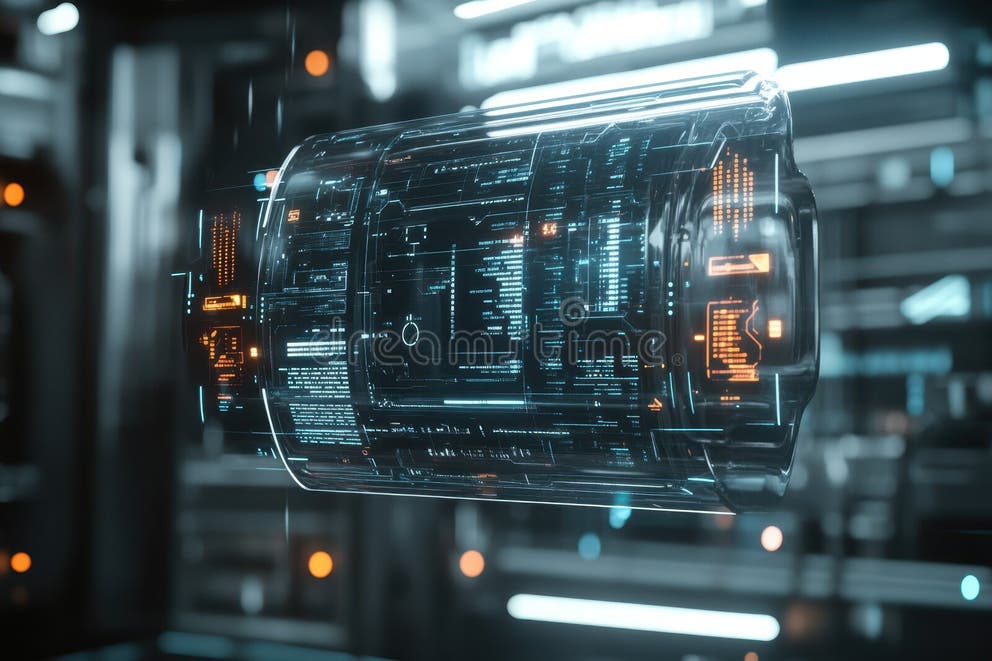 Futuristic Data Storage Module in a High-tech Environment Showcasing ...