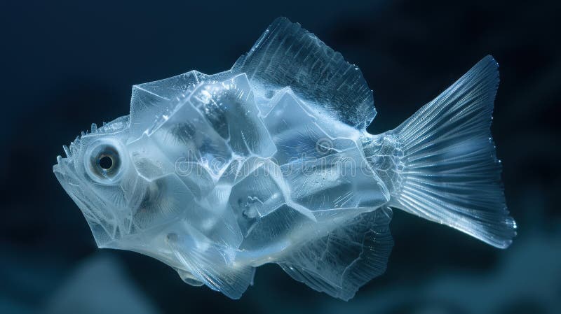 Transparent Deep Sea Fish with Intricate Structure Stock Illustration ...