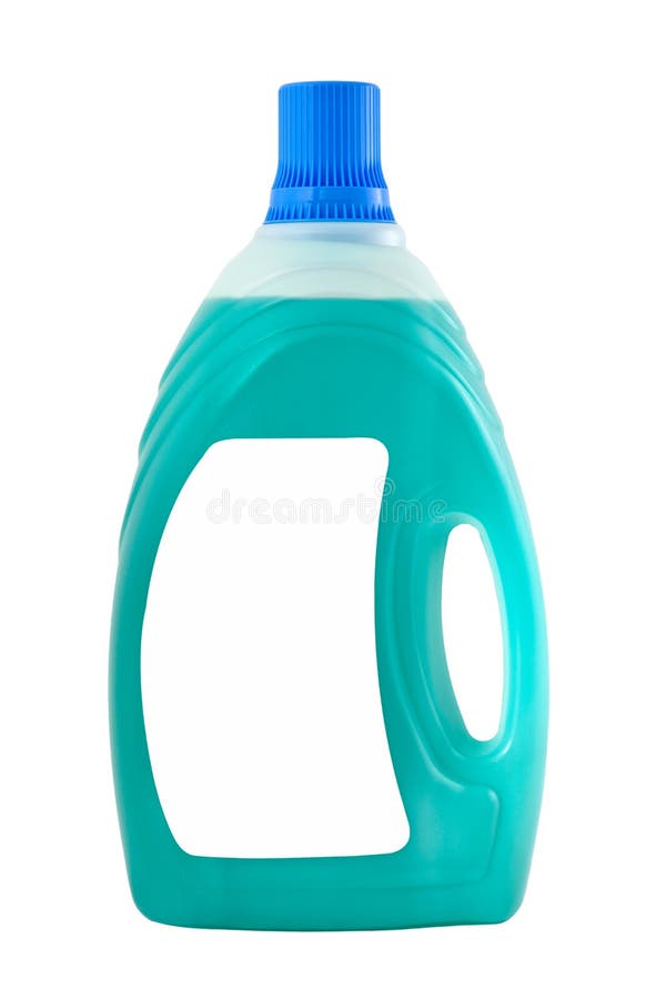 Transparent Detergent Plastic Bottle Isolated on Gray, with Blank for ...