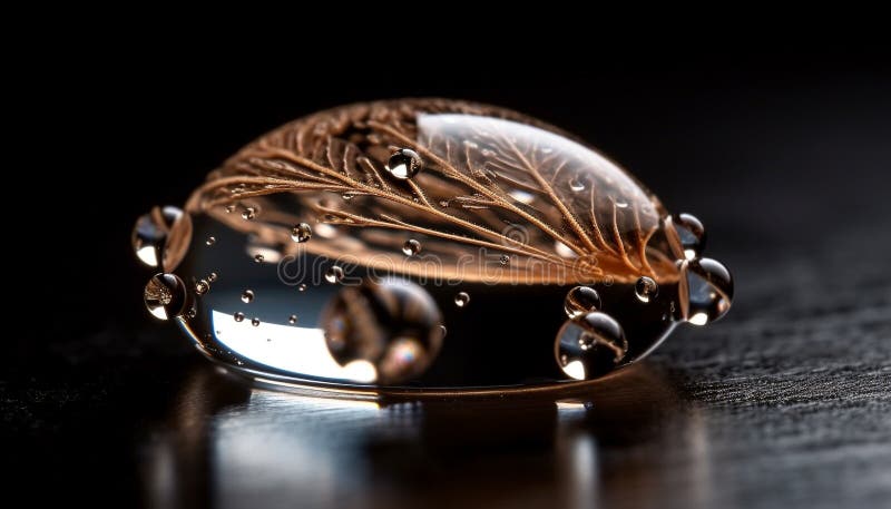 Transparent Dew Drop on Fresh Leaf, Beauty in Nature Close Up Generated ...