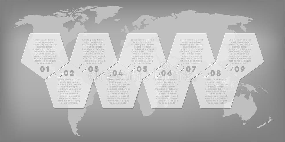 Transparent Diagram Infographic Process on 9 Steps Stock Vector ...