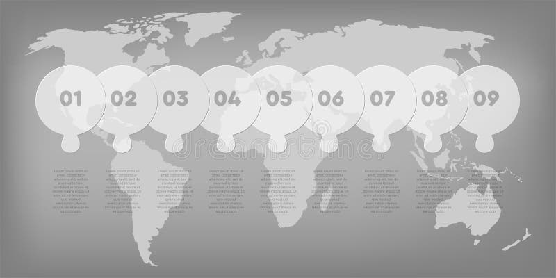 Transparent Diagram Infographic Process on 9 Steps Stock Vector ...
