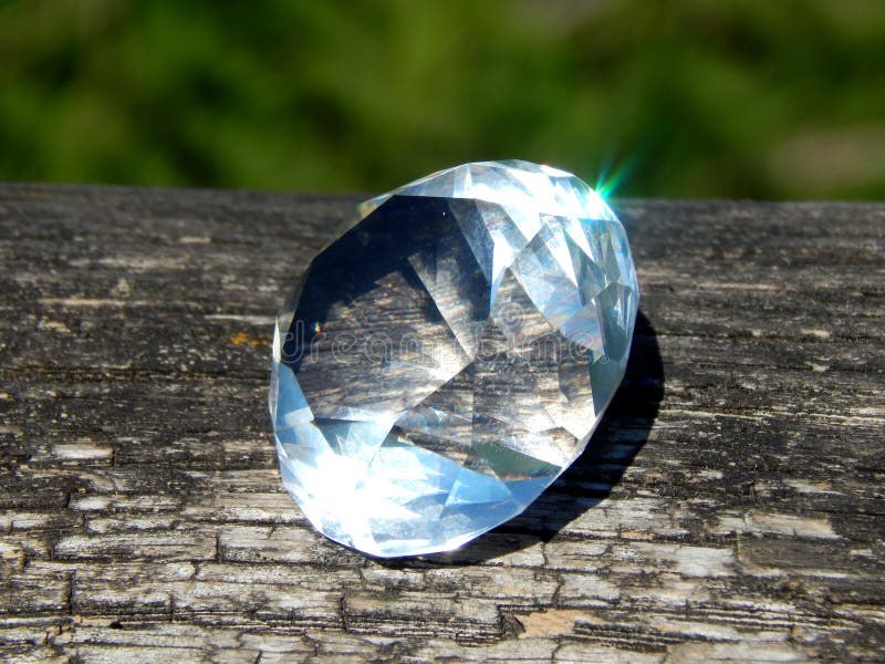 Transparent Diamond in the Glare of a Ray of Sunlight Stock Image ...