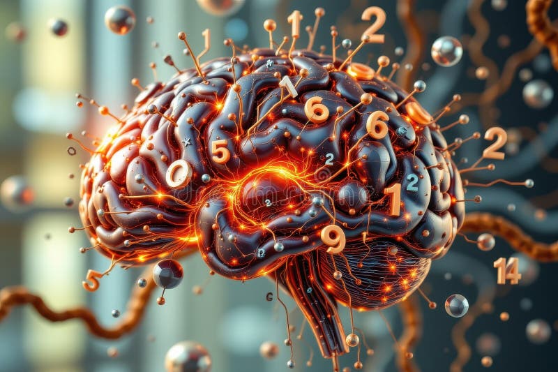 Transparent Digital Brain with Floating Numbers and Ai Code Embedded in ...