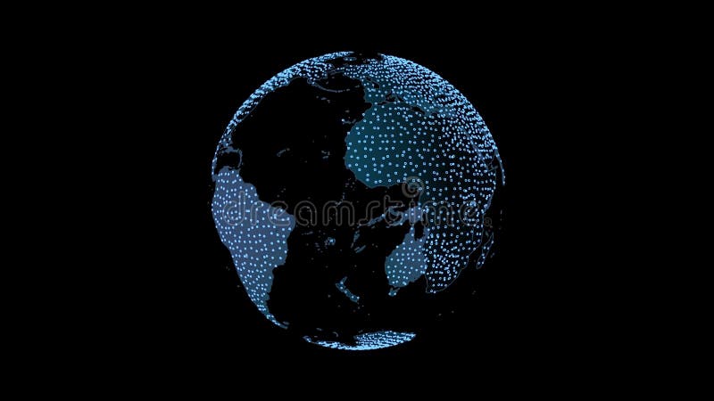 Transparent Digital Earth Made with Small Dots Technology 4k Video ...
