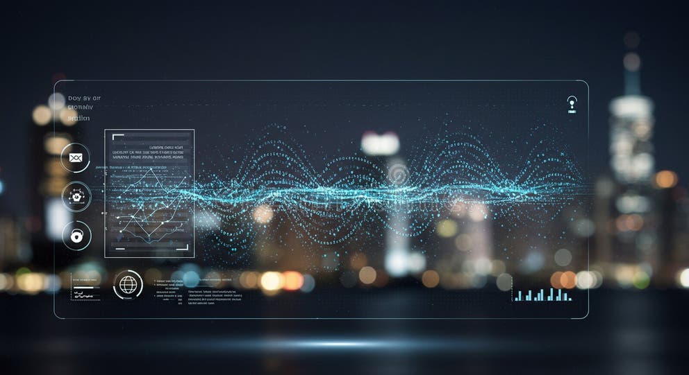 A Transparent Digital Interface Featuring Intricate Data Visualizations and Graphs Stock ...
