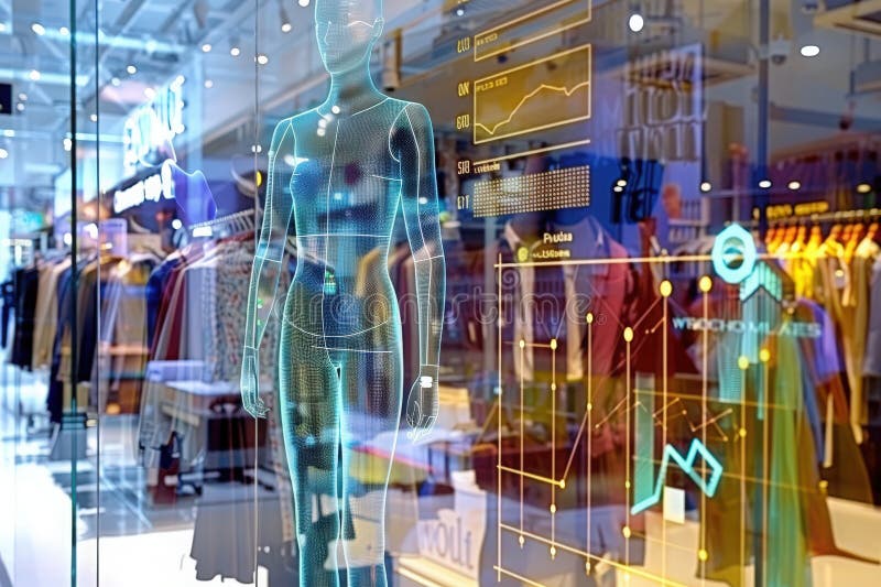 Digital Mannequin Reflecting Retail Data Stock Illustration ...