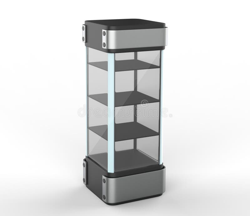 Transparent Display Case stock illustration. Illustration of shelf ...