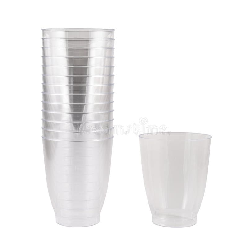 Transparent Disposable Plastic Cups Isolated Stock Photo - Image of ...