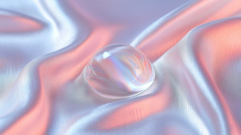 A Transparent Drop on the Surface of a Silky Fabric with Tints of ...