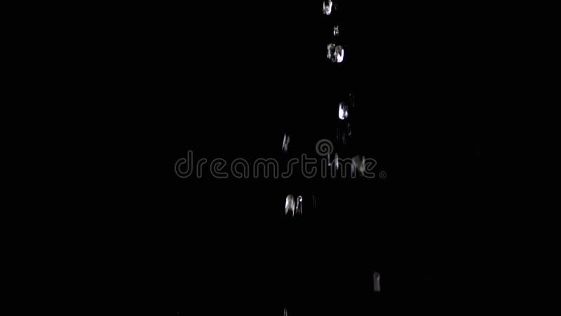 Transparent Drops of Water Fall with Splashes on an Empty Black ...