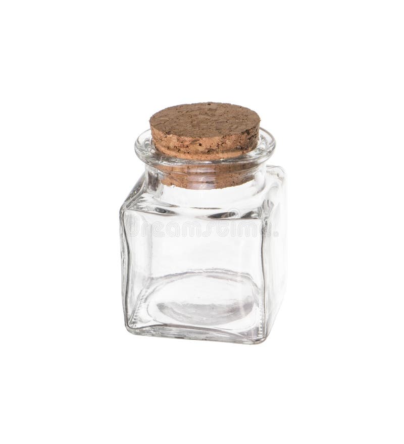 Transparent Empty Jar Closed with Cork Bung, Isolated Over White Stock ...