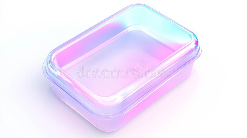 Transparent Empty Plastic Lunch Box with Holographic Design for Packing ...