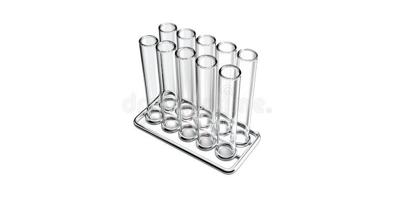 Transparent Empty Test Tubes in Rack Isolated on Transparent Background ...