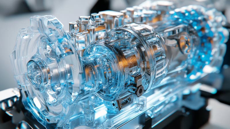 Transparent Engine System with Ethylene Glycol Coolant Flow Stock ...