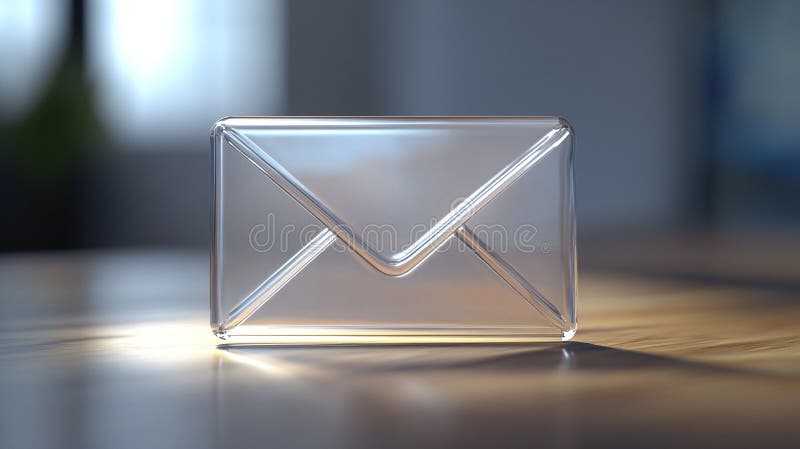 Transparent Envelope Resting on a Wooden Table with Soft Lighting in a ...