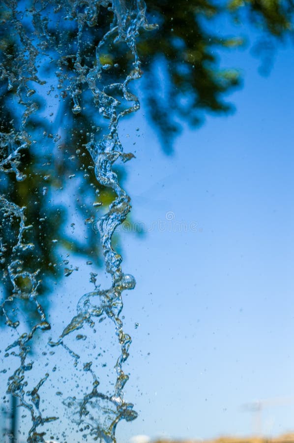 Transparent Falling Water Vertical Flows, Close Up Stock Photo - Image ...