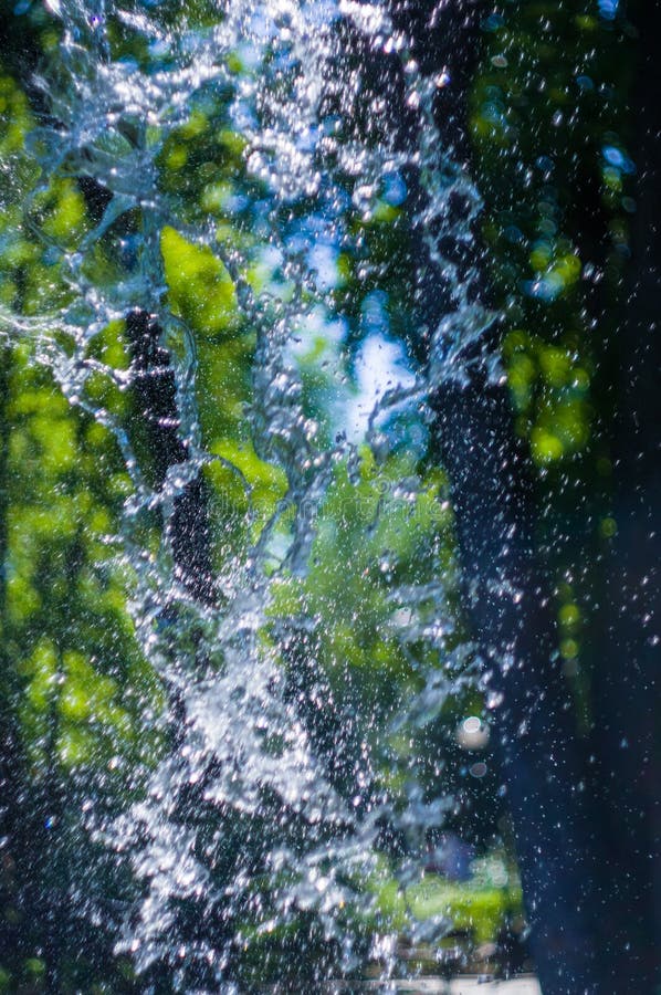 Transparent Falling Water Vertical Flows, Close Up Stock Photo - Image ...