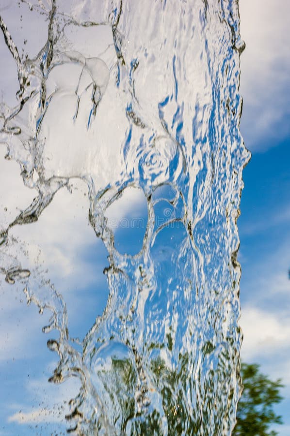 Transparent Falling Water Vertical Flows, Close Up Stock Image - Image ...