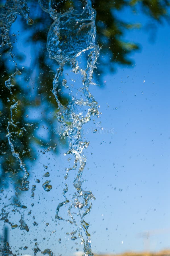 Transparent Falling Water Vertical Flows, Close Up Stock Photo - Image ...