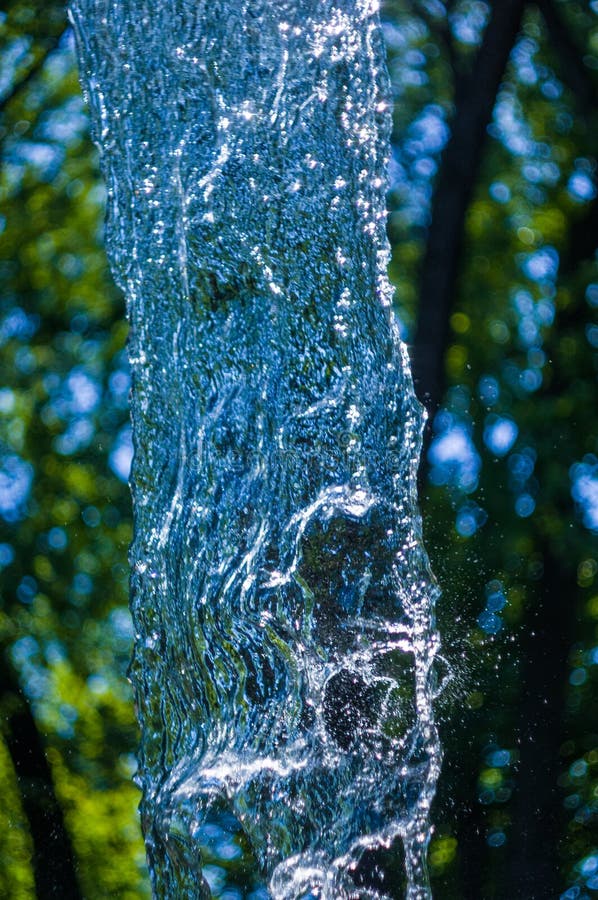 Transparent Falling Water Vertical Flows, Close Up Stock Photo - Image ...