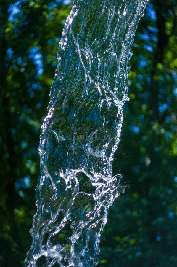 Transparent Falling Water Vertical Flows, Close Up Stock Image - Image ...
